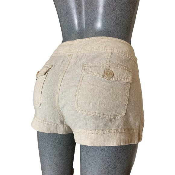 Express | Shorts | Express Linen Womens Shorts Tag 6 Beige Lowrise ...